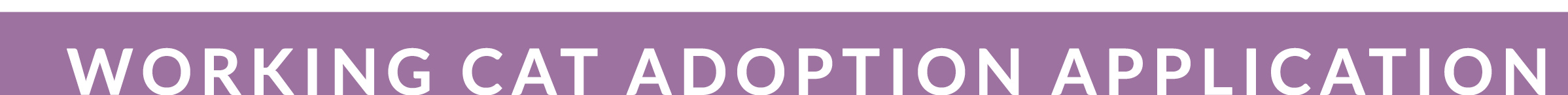 Working Cat Adoption Application - Oshkosh Area Humane Society